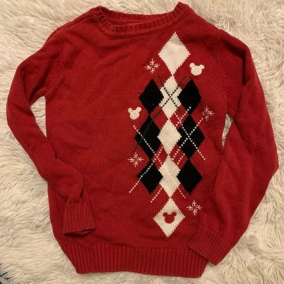 Disney | Shirts & Tops | Disney Mickey Red Sweater Small | Poshmark